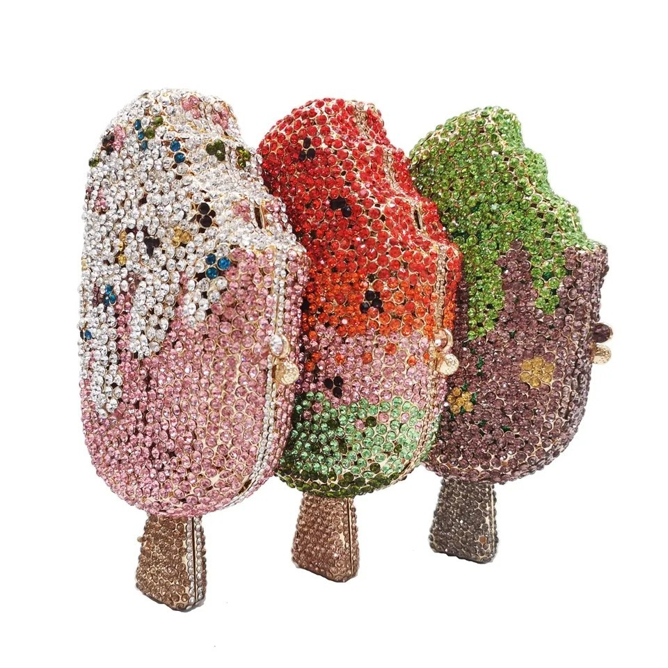 Jual Waiwai Tas Crystal Wanita Mewah Import Ice Cream Clutch | Shopee ...