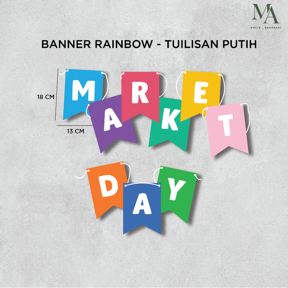 Jual Bunting Flag Pastel Banner Market Day Custom Rainbow Polos Art ...