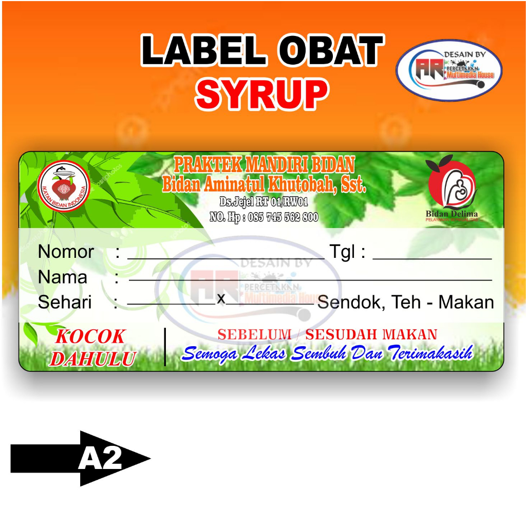 Jual Label obat syrup / label obat sirup / stiker obat / stiker obat ...