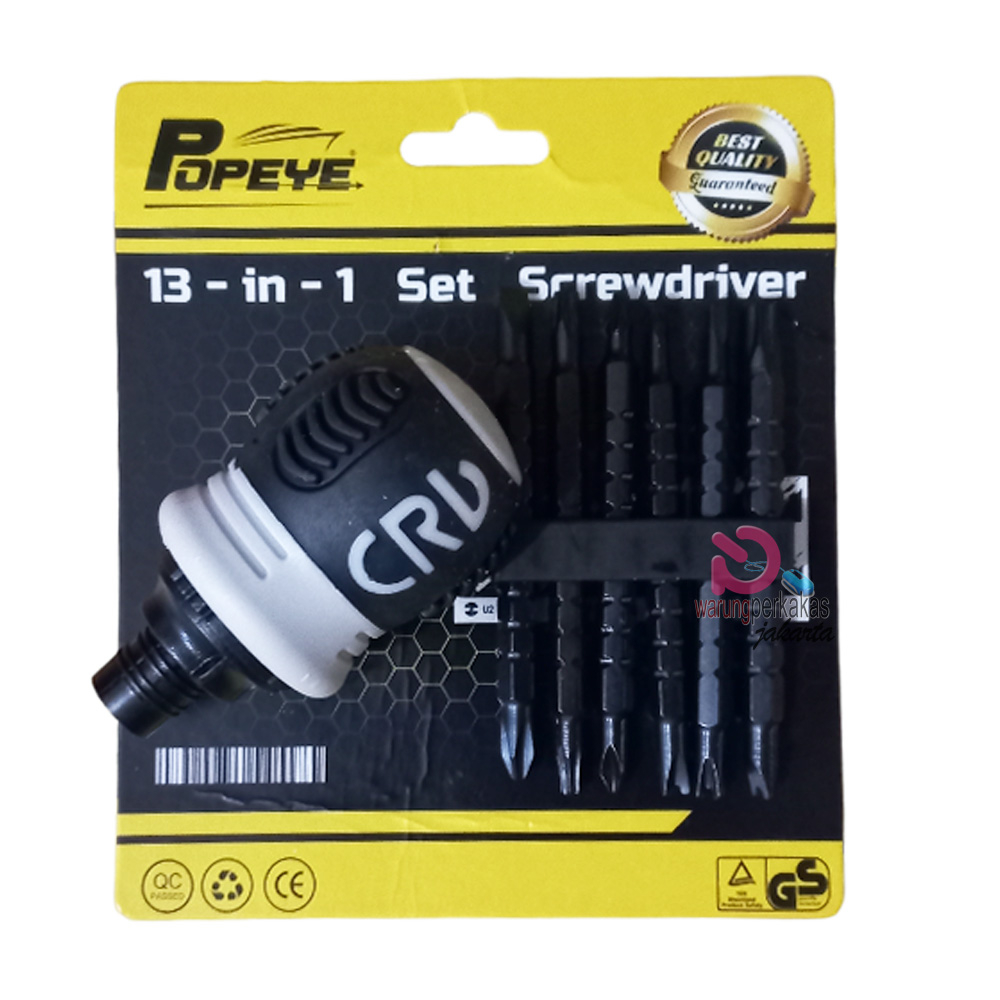 Jual Popaye Obeng Cebol Rachet Set 13IN1 - Obeng Popaye Model Rachet ...