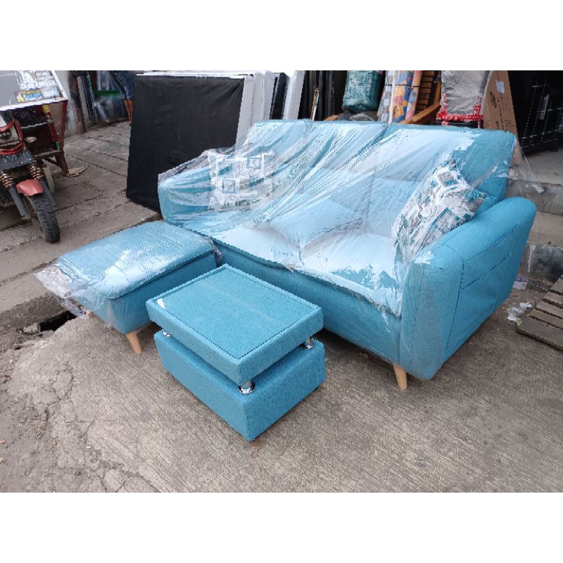 Jual sofa ruang tamu kursi tempat duduk minimalis kaki kayu tinggi bisa ...