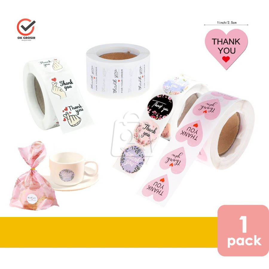 Jual Sticker Thank You / Sticker Label Makanan / Stiker Packing (1 Roll ...