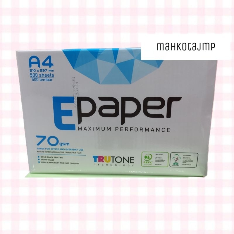 Jual Kertas HVS E-Paper A4 70Gr / KERTAS PRINT A4 70GSM MURAH/ KERTAS FOTOCOPY A4 MURAH | Shopee ...