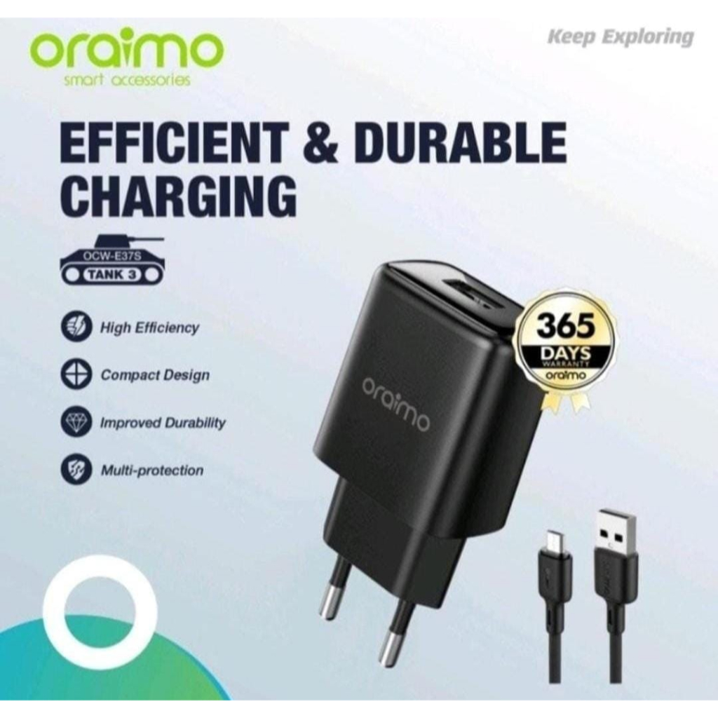 Jual ORAIMO CHARGER OCW-E37S ( MICRO ) | Shopee Indonesia