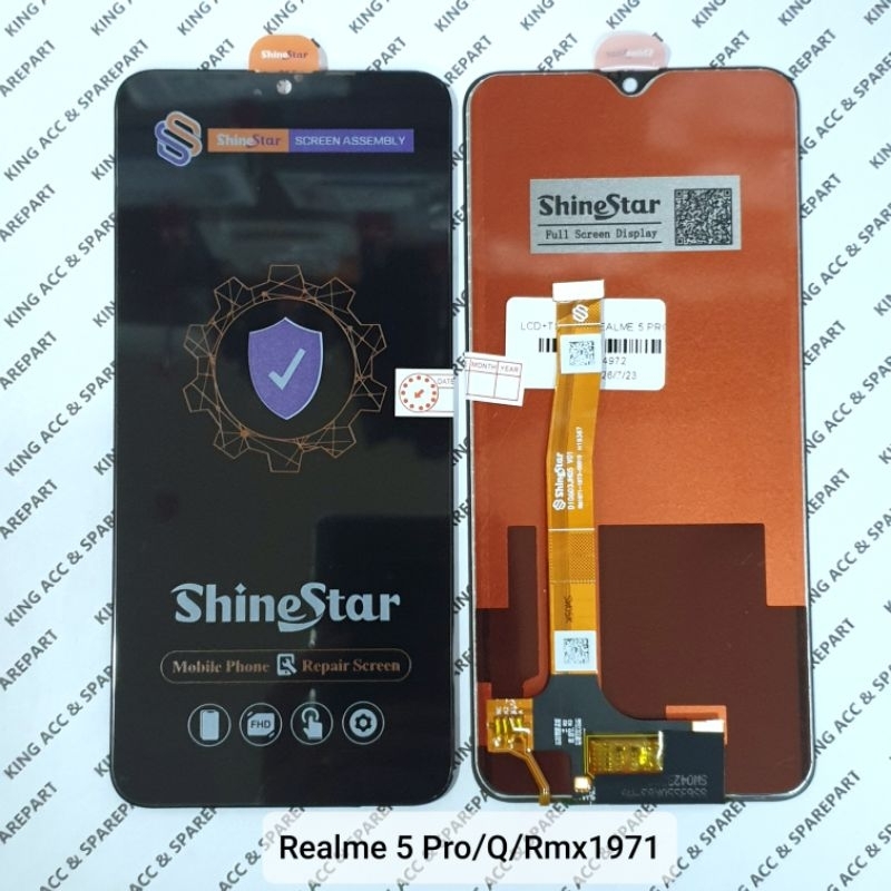 Jual LCD TOUCHSCREEN REALME 5 PRO REALME Q RMX1971 BLACK SHINESTAR ...