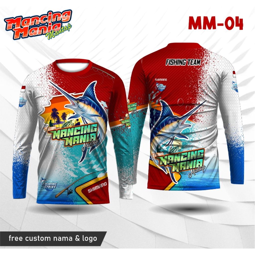 Jual Kaos jersey mancing mania baju mancing fishing team lengan panjang ...