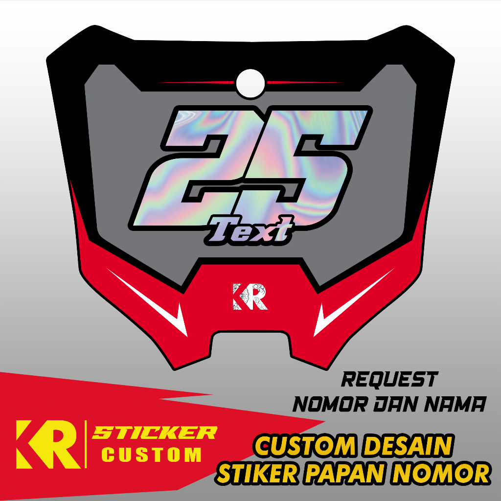 Jual Stiker CUSTOM Papan Nomor CRF RMZ KX KTM YZ KLX GORDON | Request ...
