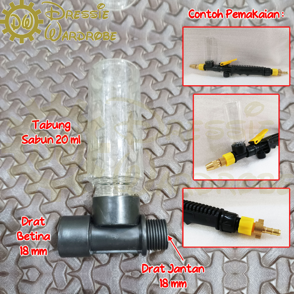 Jual Gun Sprayer Tabung Sabun Semprot Foam Lance Mini Drat Jantan ...