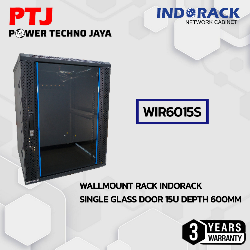 Jual RAK SERVER INDORACK WIR6015S WALLMOUNT DEPTH 600MM 15U SINGLE ...