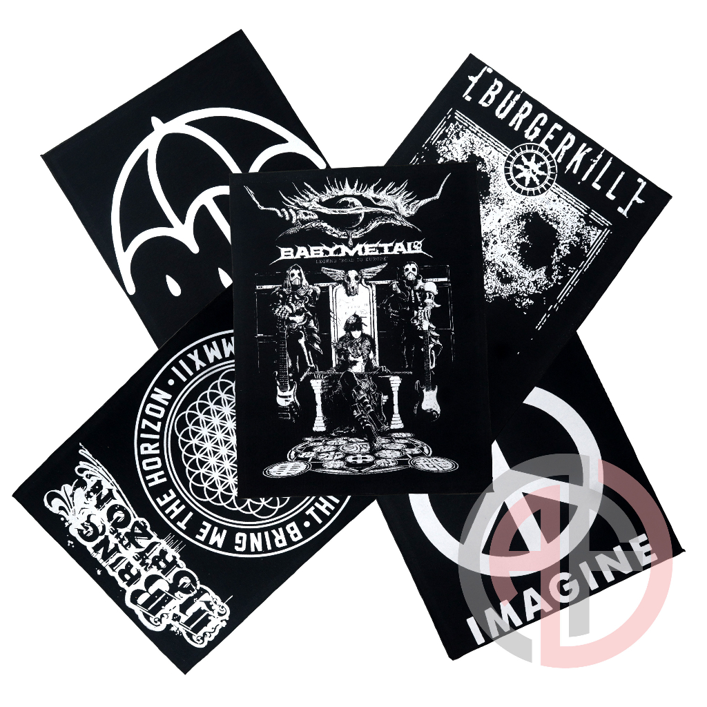 Jual Backpatch Sablon motif Band / ukuran 29 x 39 cm | Shopee Indonesia