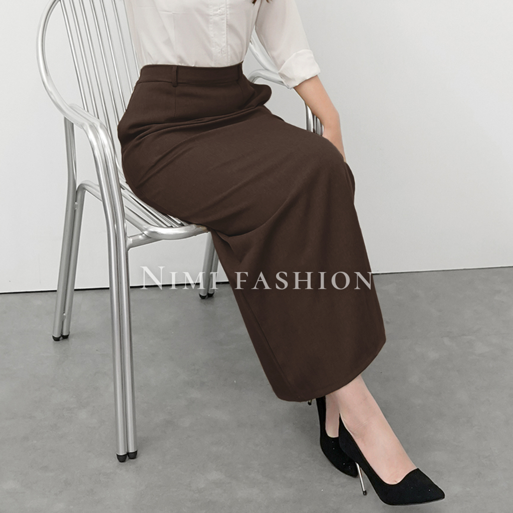 Jual NIMI - Rok Span Kerja Wanita Rempel Belakang Bahan Stretch Premium ...