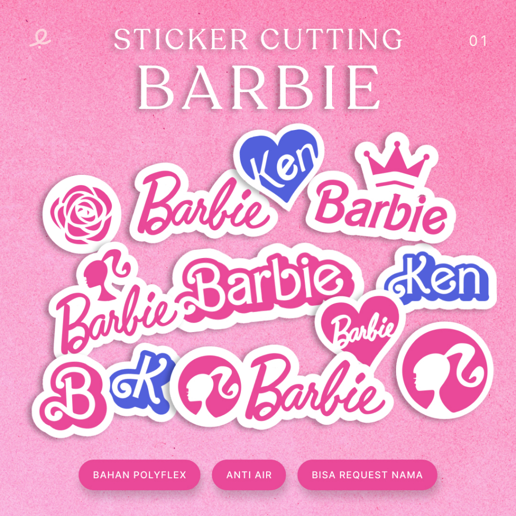 Jual Sticker vinyl cutting barbie edition bisa custom nama | Anti air ...