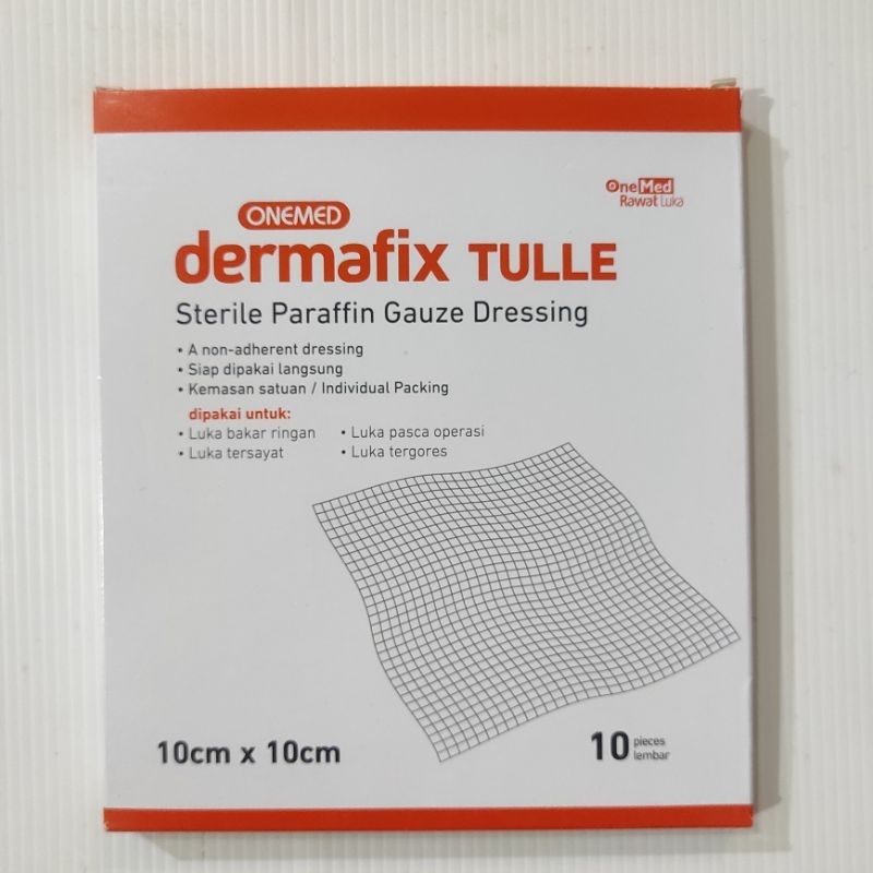 Jual Dermafix tulle 10cm x10cm sterile paraffin gauze dressing onemed | Shopee Indonesia