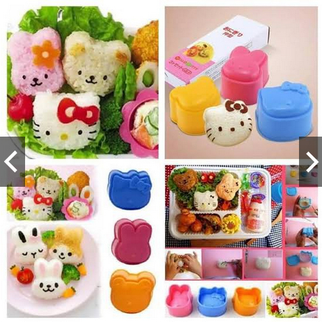Jual BENTO ISI 3 PCS/ SET KITTY CARTOON KARAKTER ANAK LUCU LUNCH PUDING ...