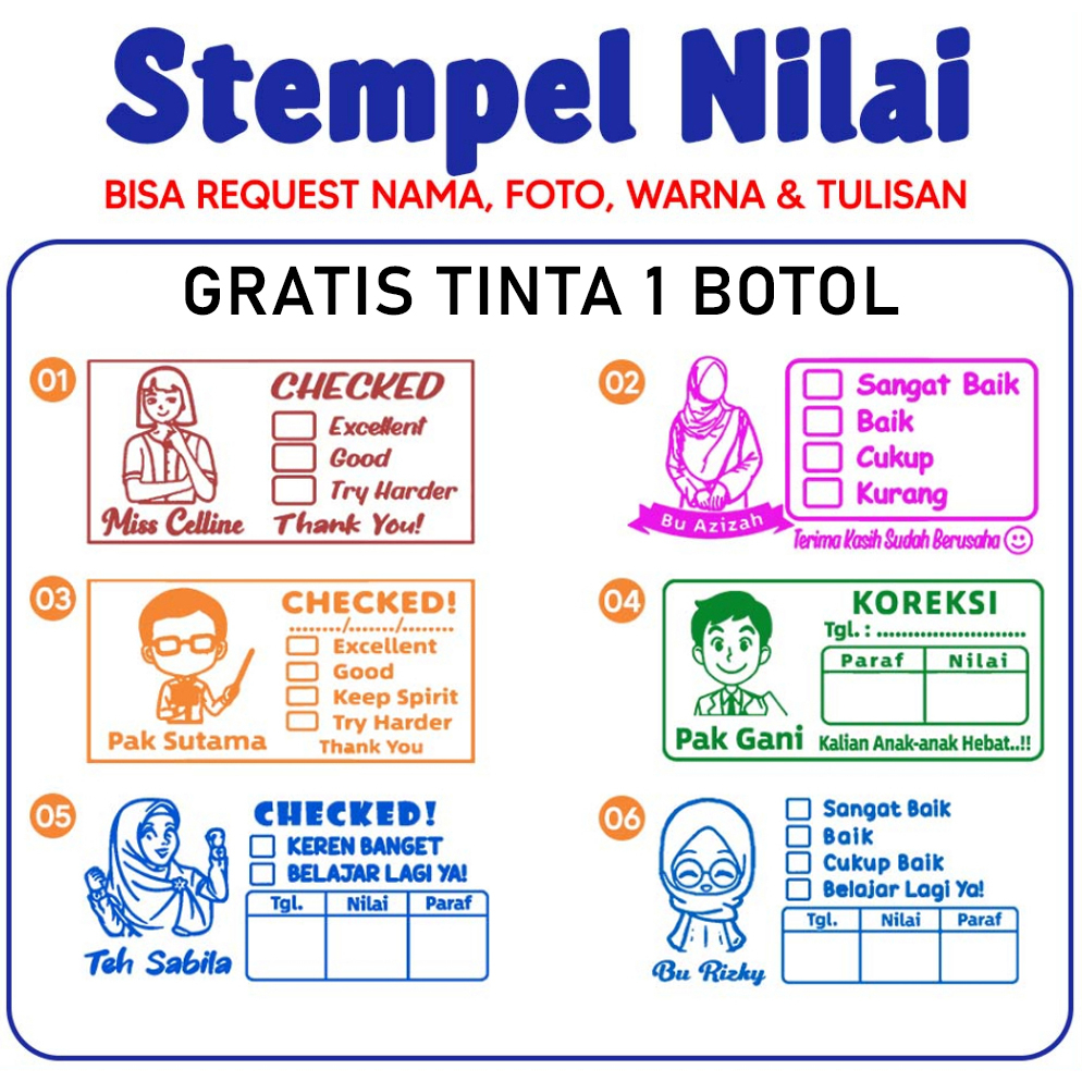 Jual STEMPEL REWARD / STEMPEL PENILAIAN GURU TK SD PAUD ANAK / STEMPEL ...