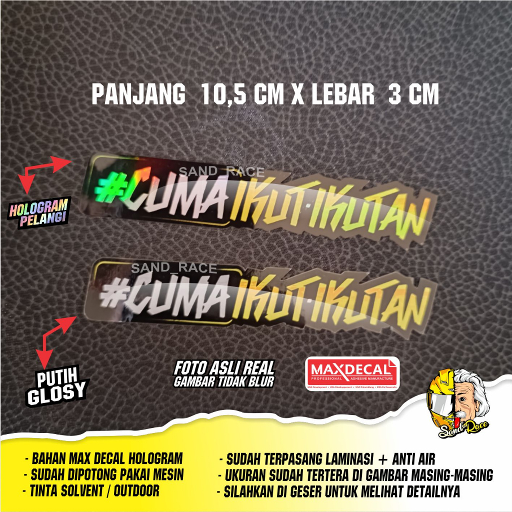 Jual stiker viral gak bahaya ta? cutting hologram / sticker viral GAK ...