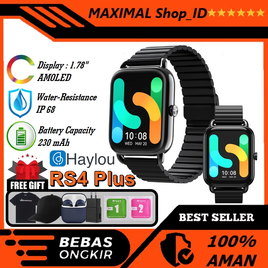 Jual Haylou RS4 Plus Smartwatch SpO2 AMOLED IP68 Sport Mode Watch ...