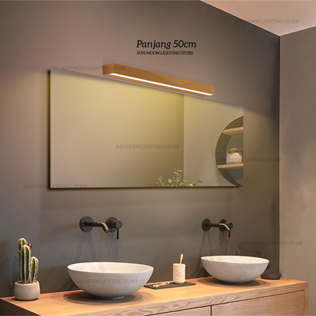 Jual Lampu dinding wastafel LED 9w 12w body gold tembaga panjang 40cm ...