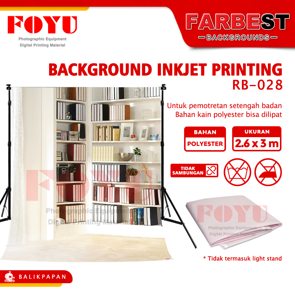 Jual Background Foto Inkjet Ukuran 2,6x3 Mtr Wisuda Rak Buku Farbest RB-028 | Shopee Indonesia
