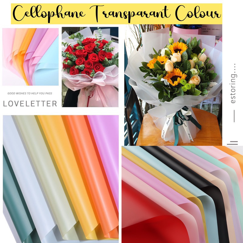 Jual Cellophane Frame Gold Pastel Doff Kertas Wrapping standing Display ...