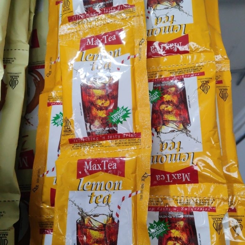 Jual max tea maxtea rasa lemon tea 1 renceng isi 10 sachet | Shopee ...