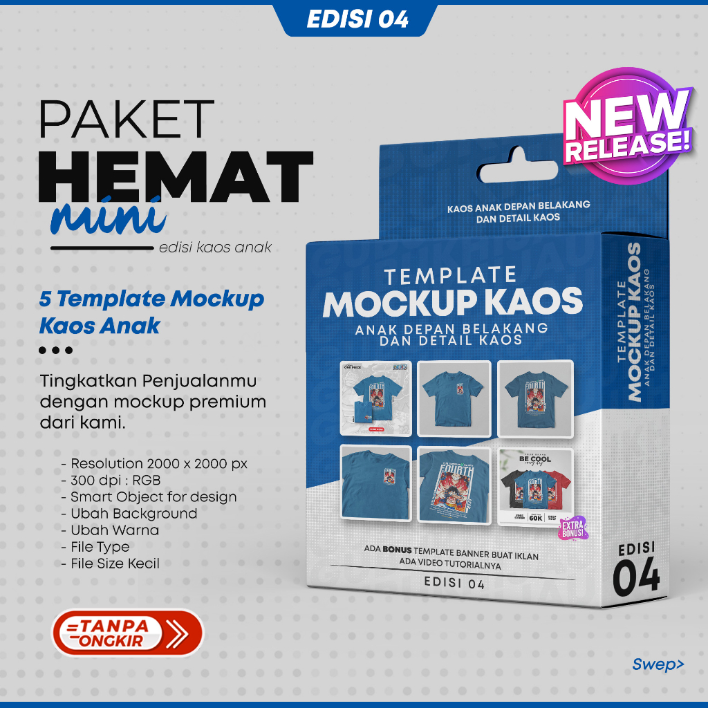 Jual Paket HEMAT Mini Edisi 04-Template Mockup Kaos Anak | Shopee Indonesia