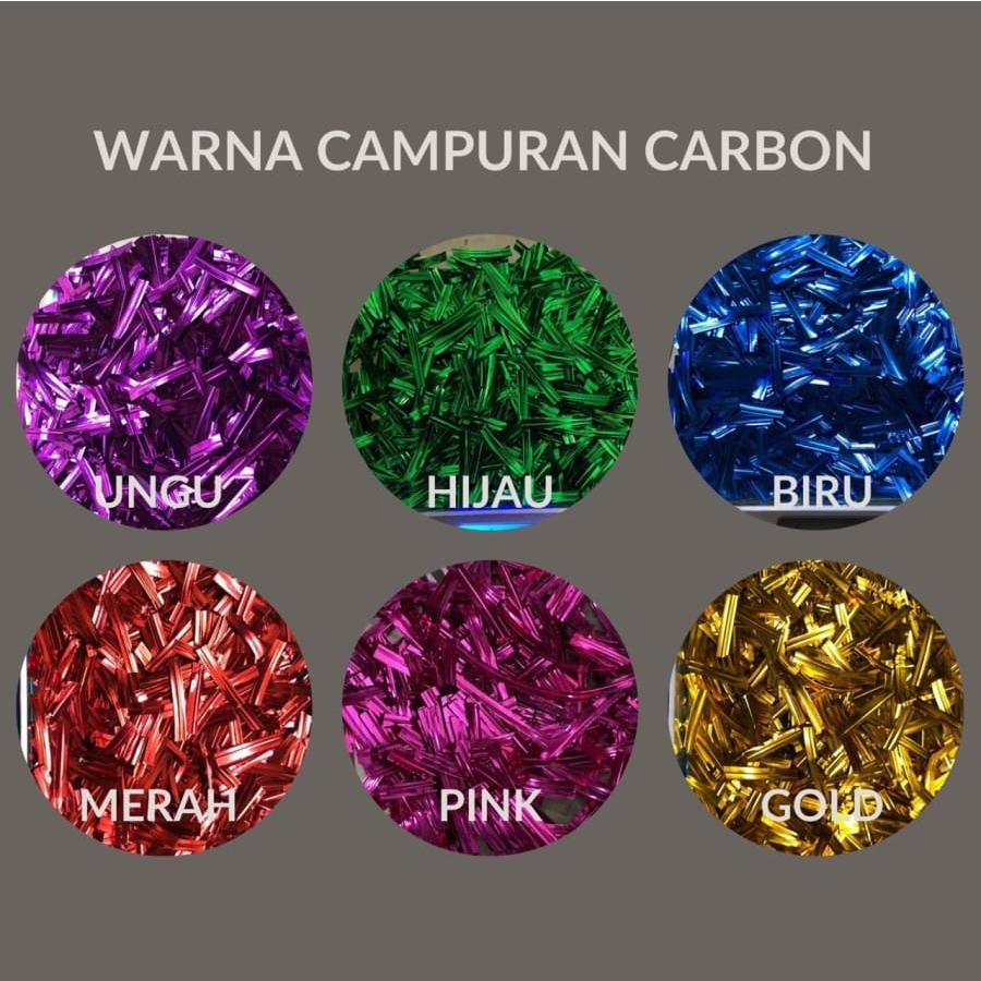 Jual SATUAN Serat Carbon BESAR Forged Isi 10gr Warna Warni Campuran ...