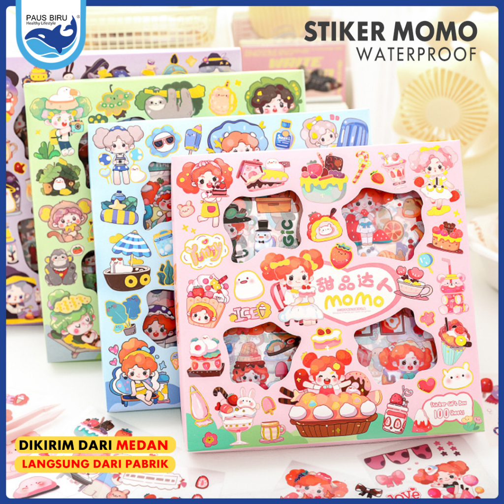 Jual AIMILO Stiker Momo Waterproof Isi 100 lembar dan 20 lembar ...