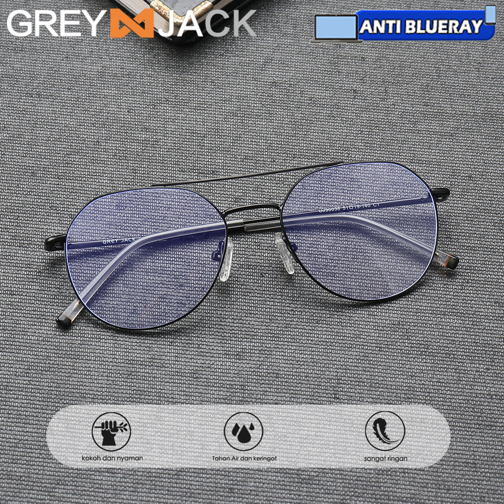Jual Grey Jack Kacamata Antiradiasi Blueray Bahan Metal Aviator Ujung ...