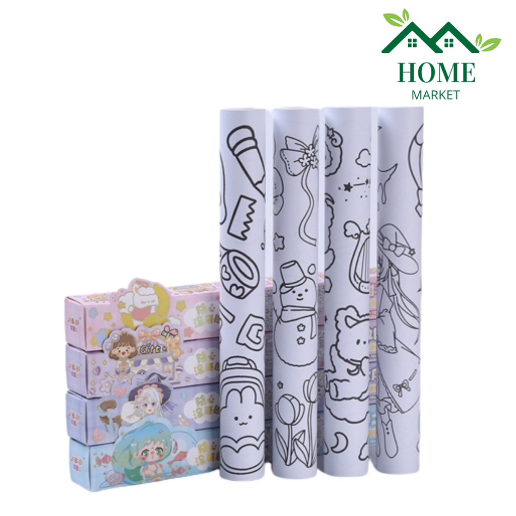 Jual Kertas Mewarnai Stiker Roll Bisa Ditempel Anak Jumbo Drawing Book ...