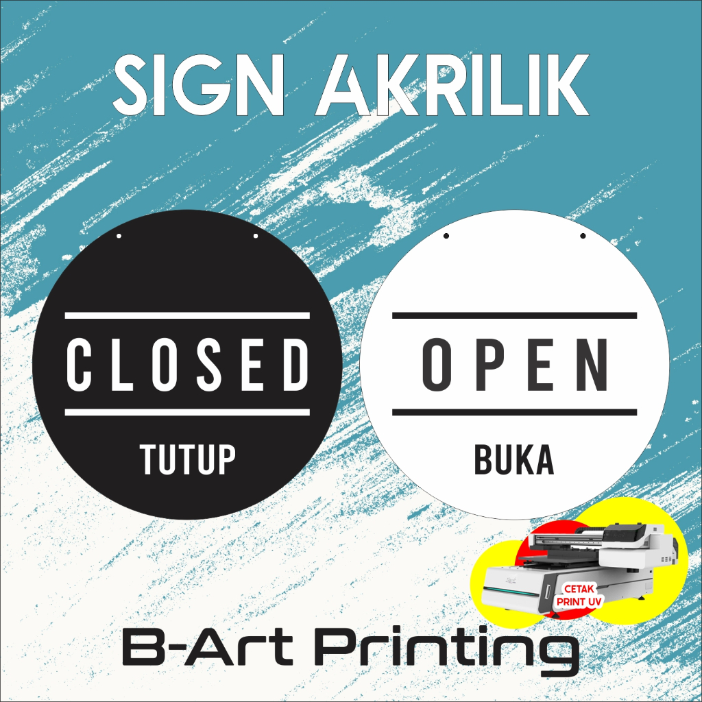 Jual UV Print ACRYLIC SIGNAGE OPEN CLOSE /BUKA TUTUP/PAPAN TANDA ...