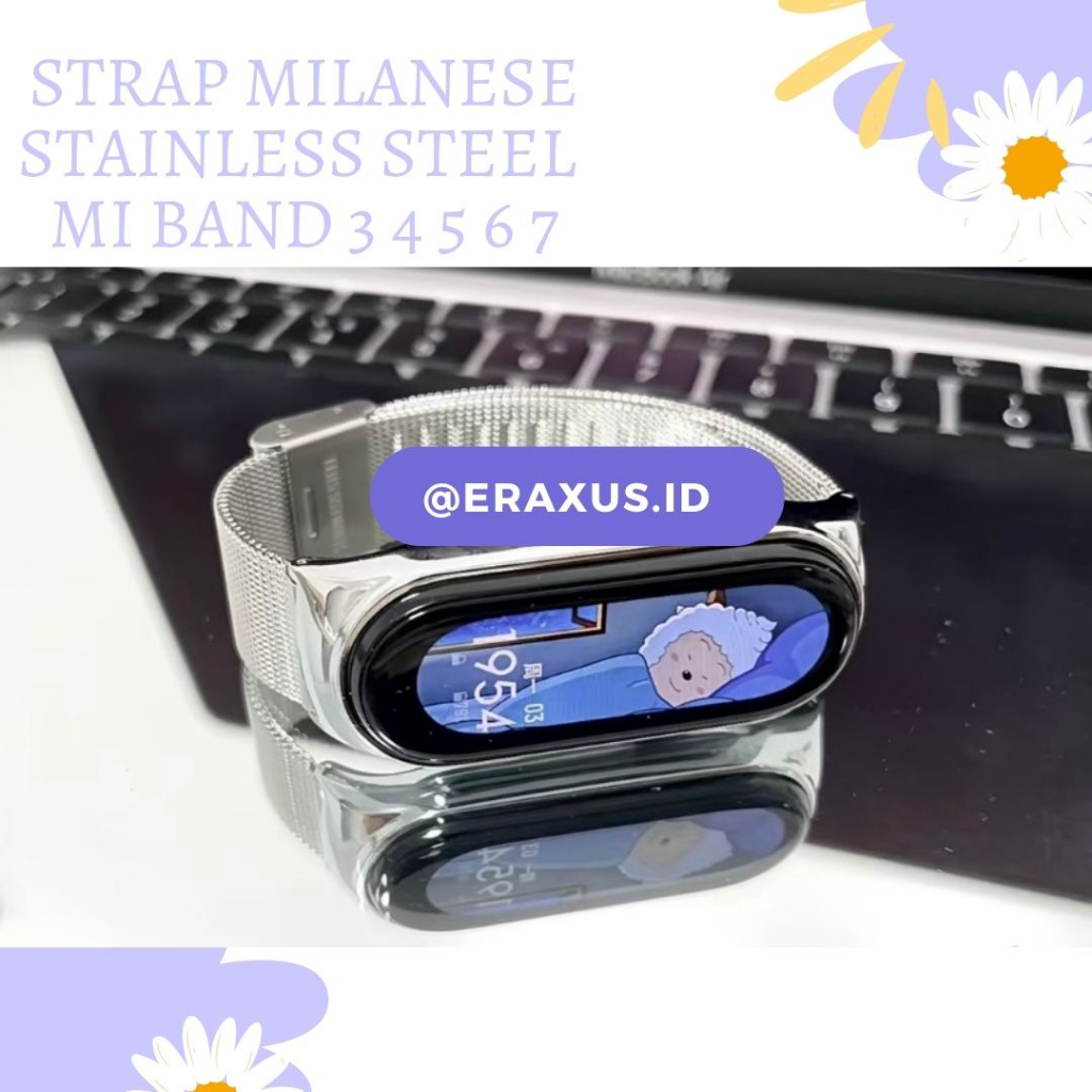 Jual Eraxus Strap Milanese Stainless Steel for Xiaomi Mi Band 3/4/5/6 - Gelang Tali Pengganti ...