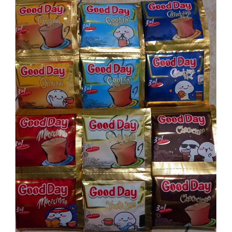 Jual Kopi Good Day 3 in 1/Good Day Hot All Varian Isi 10 Pcs | Shopee ...