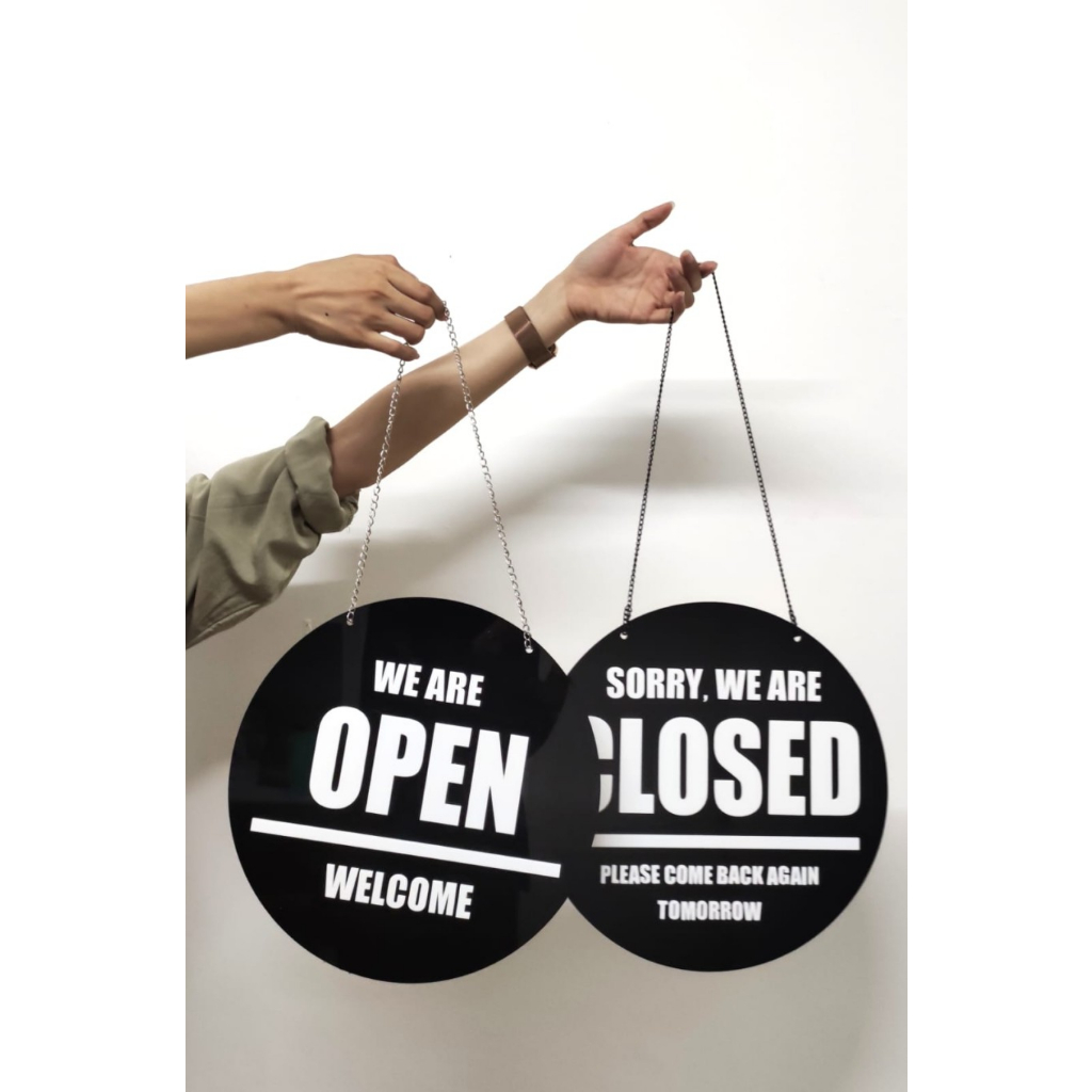 Jual SIGN LABEL BUKA TUTUP BULAT 2MM DIAMETER 30CM SIGN BOARD ACRYLIC ...