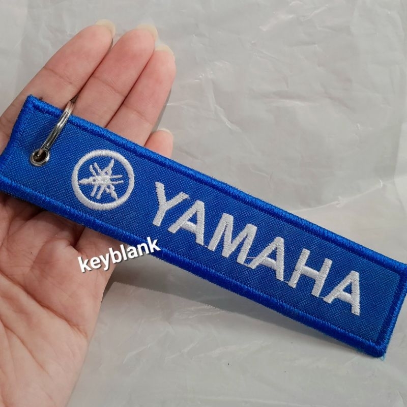 Jual Gantungan Kunci Keychain Kain Bordir Biru Tulisan YAMAHA Murah ...