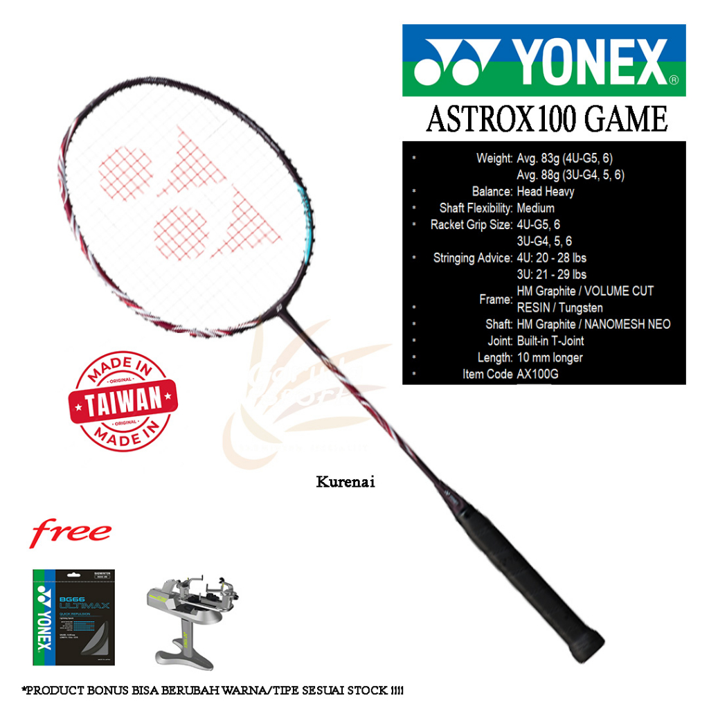 Jual RAKET BADMINTON YONEX ASTROX 100 Game / Yonex AX 100 GAME | Shopee ...