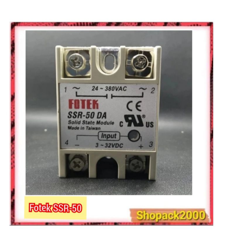 Jual Solid State Relay SSR-50DA Fotek SSR 50A | Shopee Indonesia