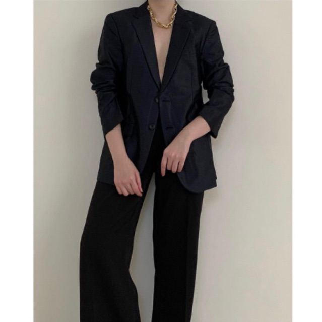 Jual Recycled - Navy Sheen Blazer - Outer Jas Warna Biru Navy Mengkilap ...