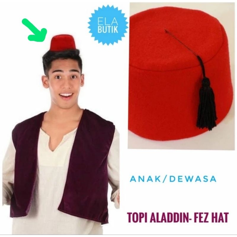 Jual topi aladdin-aladdin-kostum aladdin-anak-dewasa | Shopee Indonesia