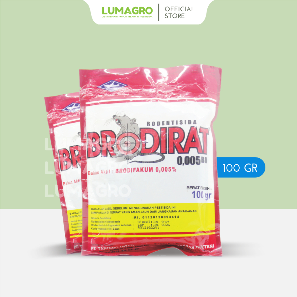 Jual Rodentisida Brodirat 100gr Brodifakum Obat Pembasmi Hama Tikus ...