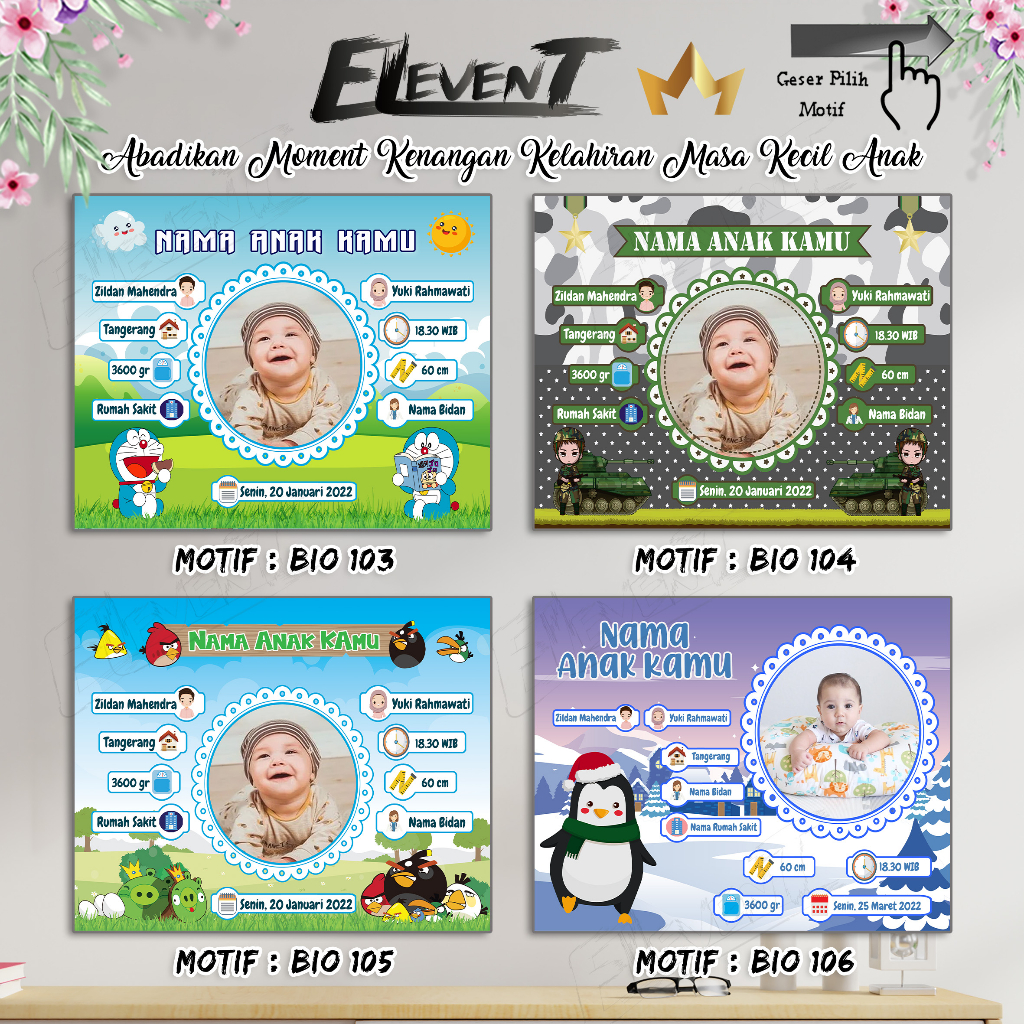 Jual Bikin Biodata Bayi Kayu 30x40cm Foto Gantung Hiasan Dinding ...
