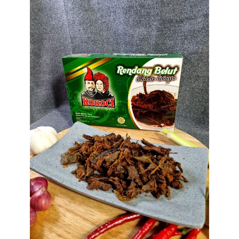 Jual Rendang Belut Daun Kayu Kokoci Kemasan Kotak 185 g | Shopee Indonesia