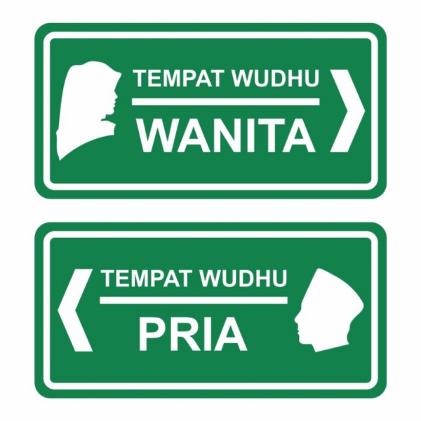 Jual Promo Rambu Sign Plang Petunjuk Arah Tempat Wudhu 40cm x 20cm Plat ...