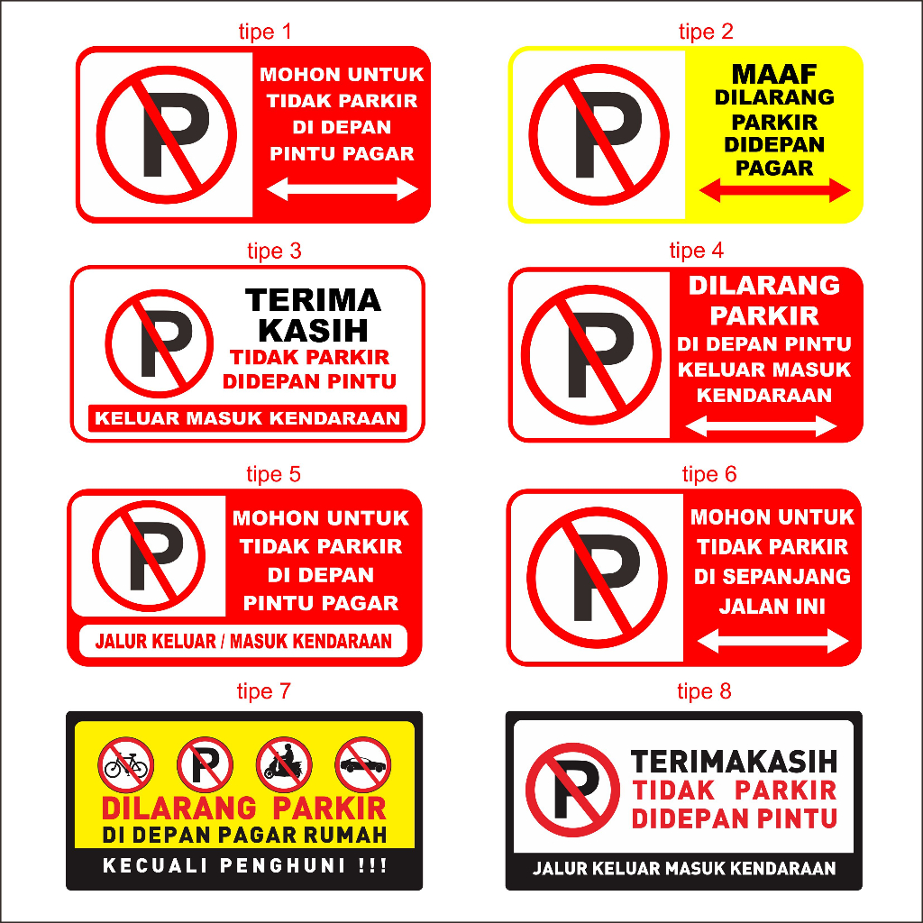 Jual Akrilik Dilarang Parkir Akrilik 5ML Acrylic Signage Sticker ...
