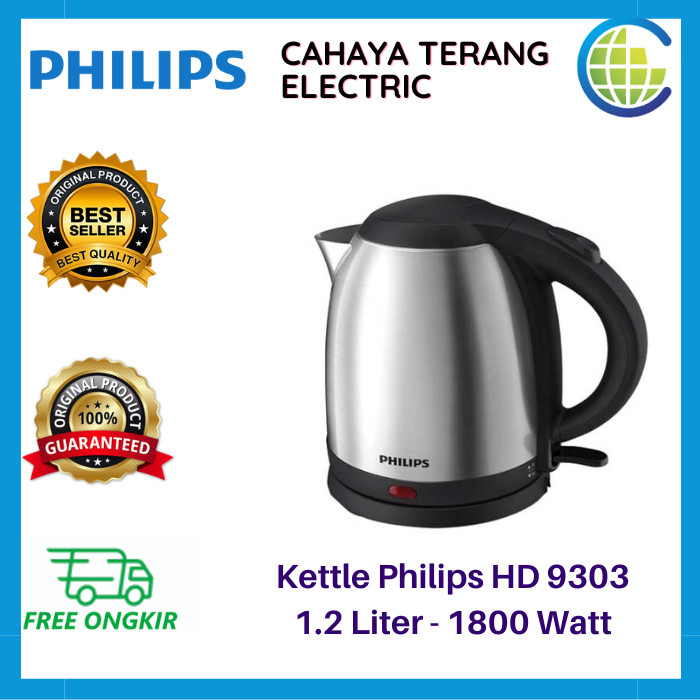 Jual Philips Kettle HD9303 Teko Pemanas Air Stainless HD 9303 1.2 L ...