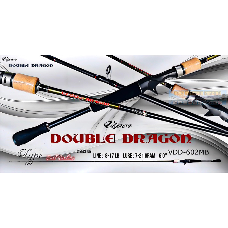 Jual Joran BC Viper Double Dragon VDD-602MB (180 cm) 8-17 Lb | Shopee ...