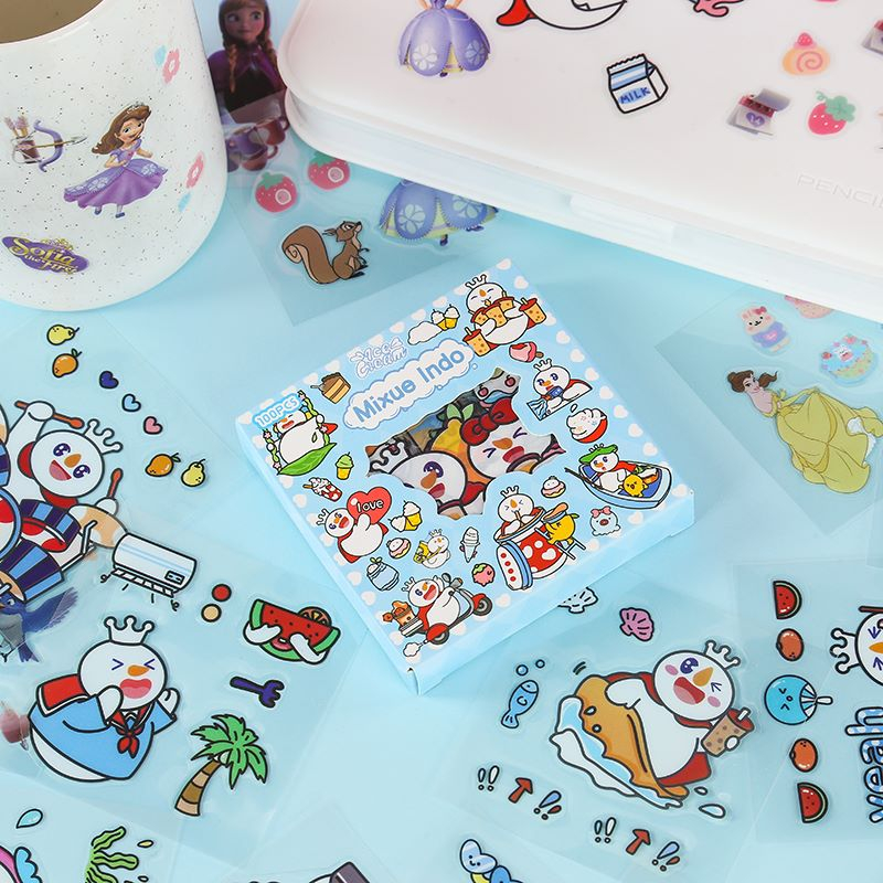 Jual BOX KECIL Isi 100 Lembar Sticker Anti Air Mixue Sticker Waterproof ...