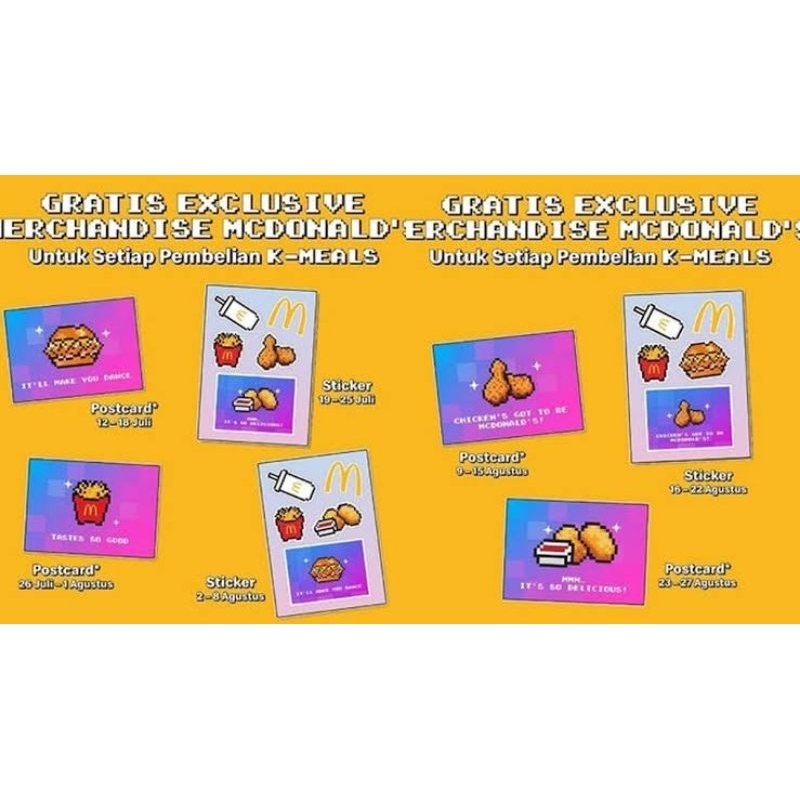 Jual ORIGINAL new jeans x mc donald post card sticker McD postcard pc ...