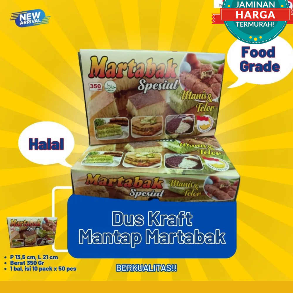 Jual Kardus Box Martabak Manis Telor Print / Dus Kotak Box Kraft ...