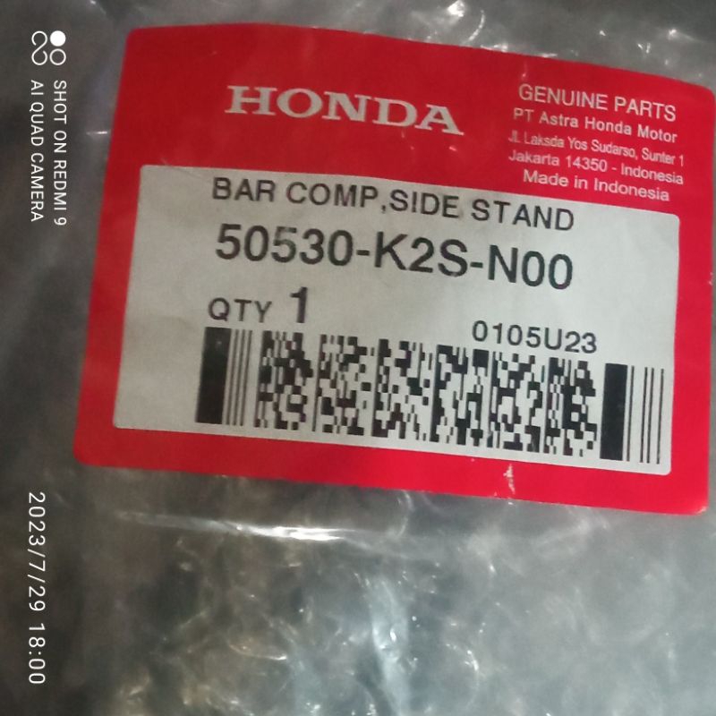 Jual Standar samping std 1 Honda Vario 160 50530-K2S-N00 original Honda ...